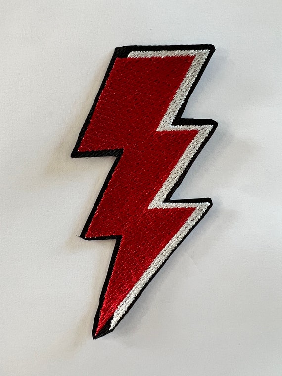 Retro Lightning Bolt Embroidered Patch / Storm Patch / Iron on - Etsy