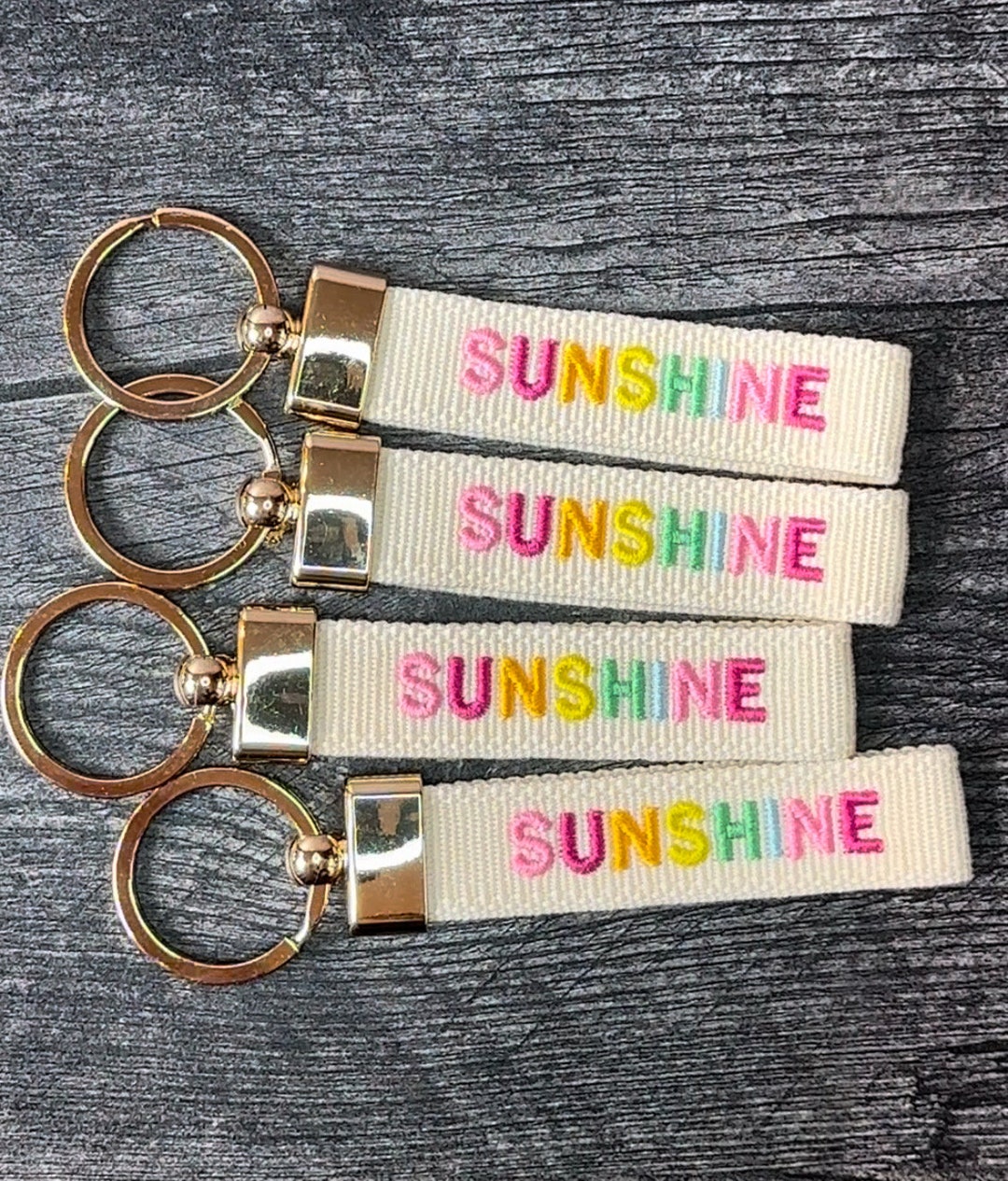 Sunshine Keychain / Sunshine Embroidered Keychain / Rainbow Embroidery ...