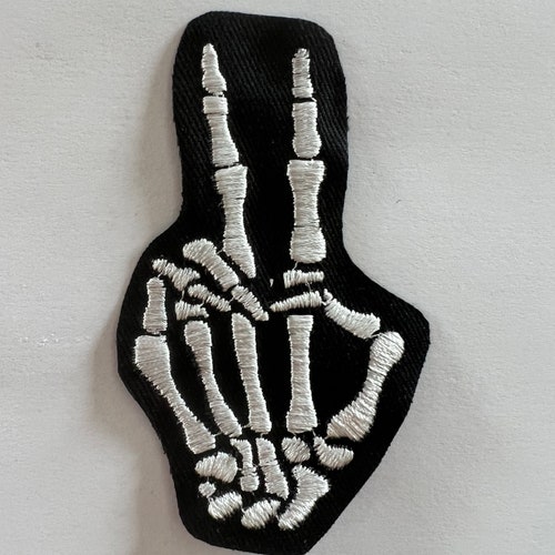 Skeleton Microphone Iron on Embroidered Patch - Etsy
