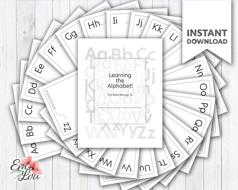 Alfabeto imprimible Hojas de actividades del alfabeto Folleto PreK ...