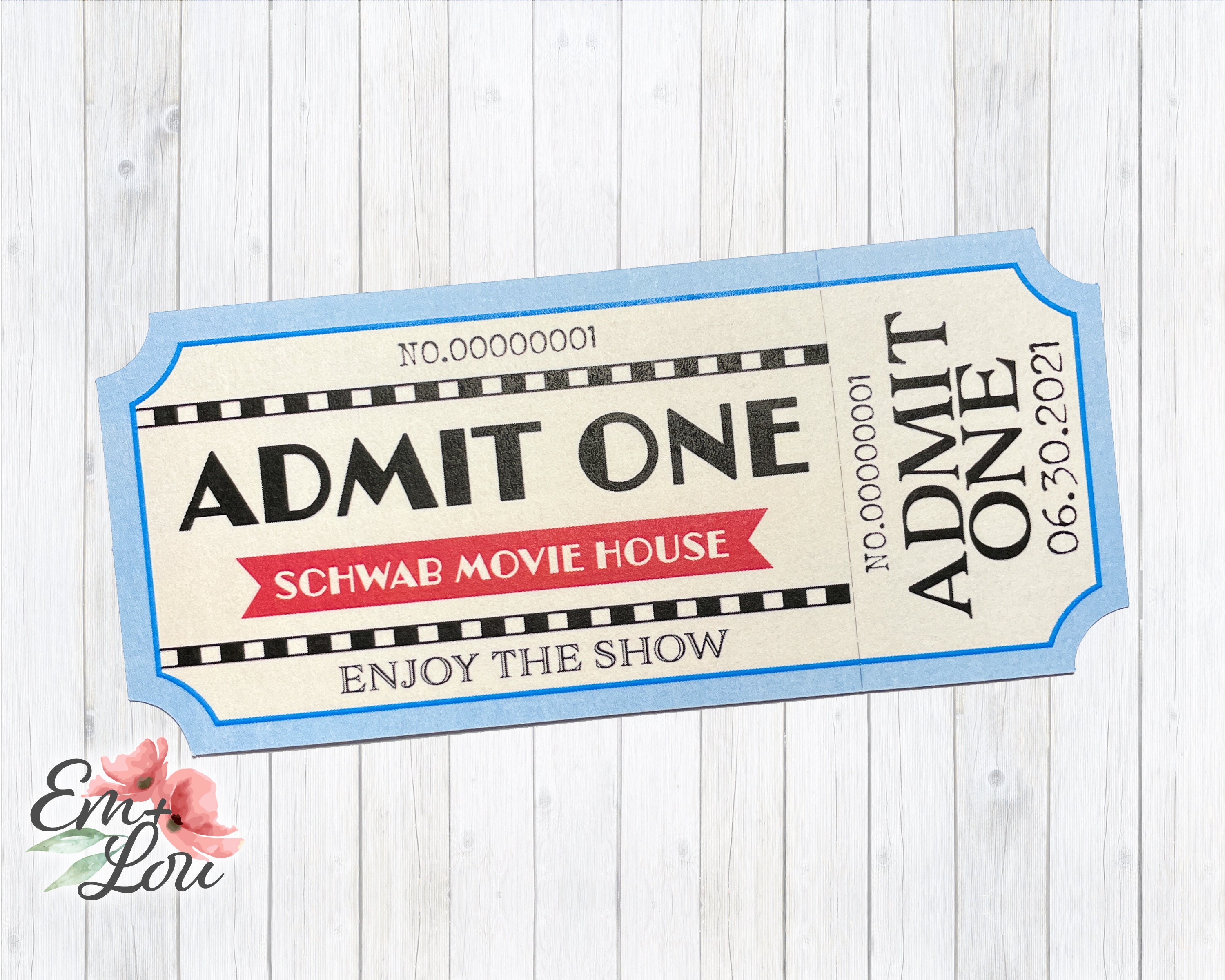 Movie Tickets Digital Download - Movie Night Invitation- Home Theater ...