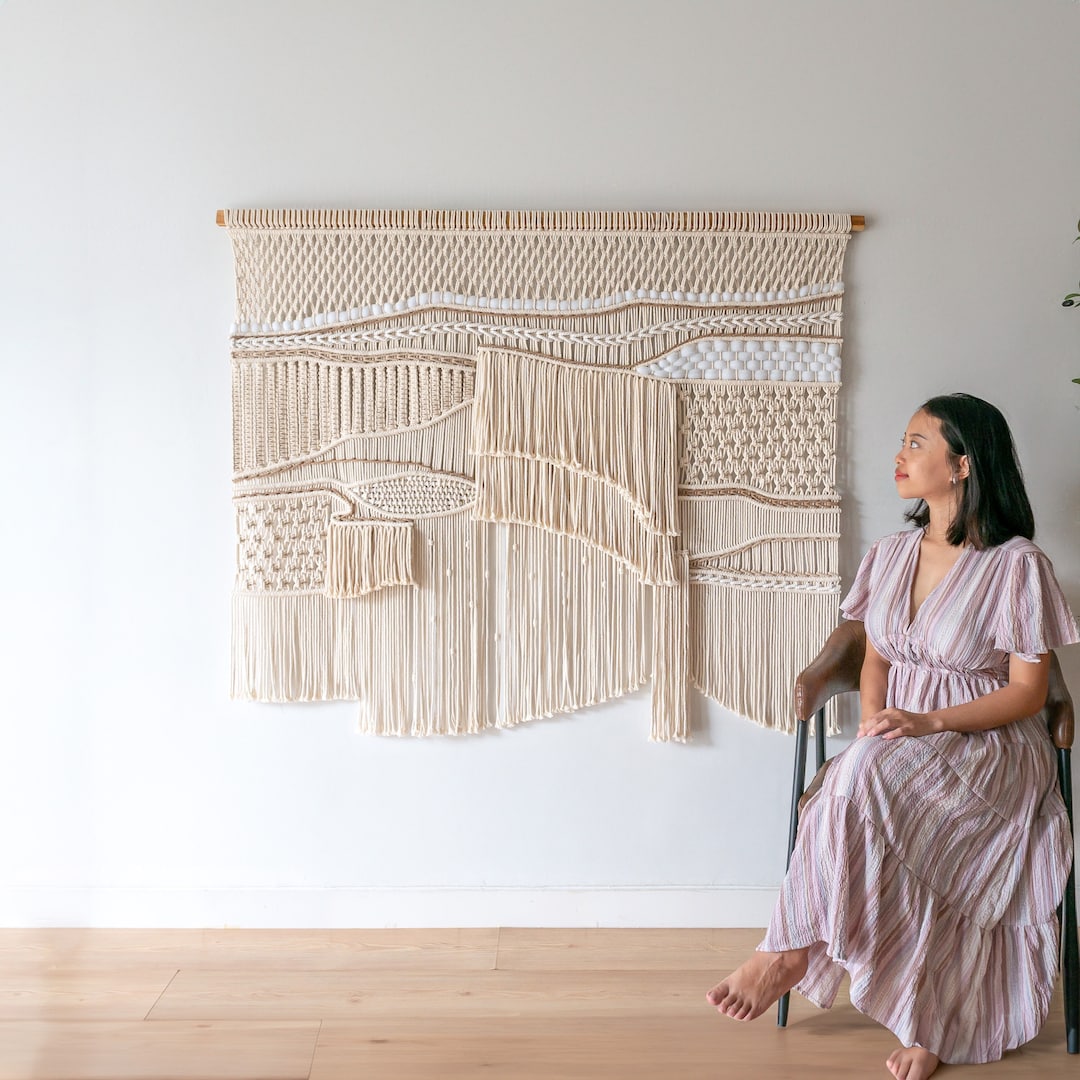 Large Macrame Wall Decor, Abstract Boho Macrame Wall Art, Macrame Wall ...