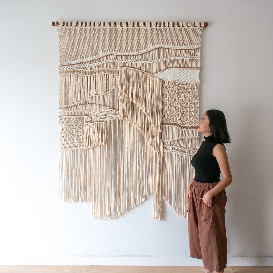 Bedroom Wall Decor Macrame Art, Aesthetic Wall Hanging for Bedroom ...