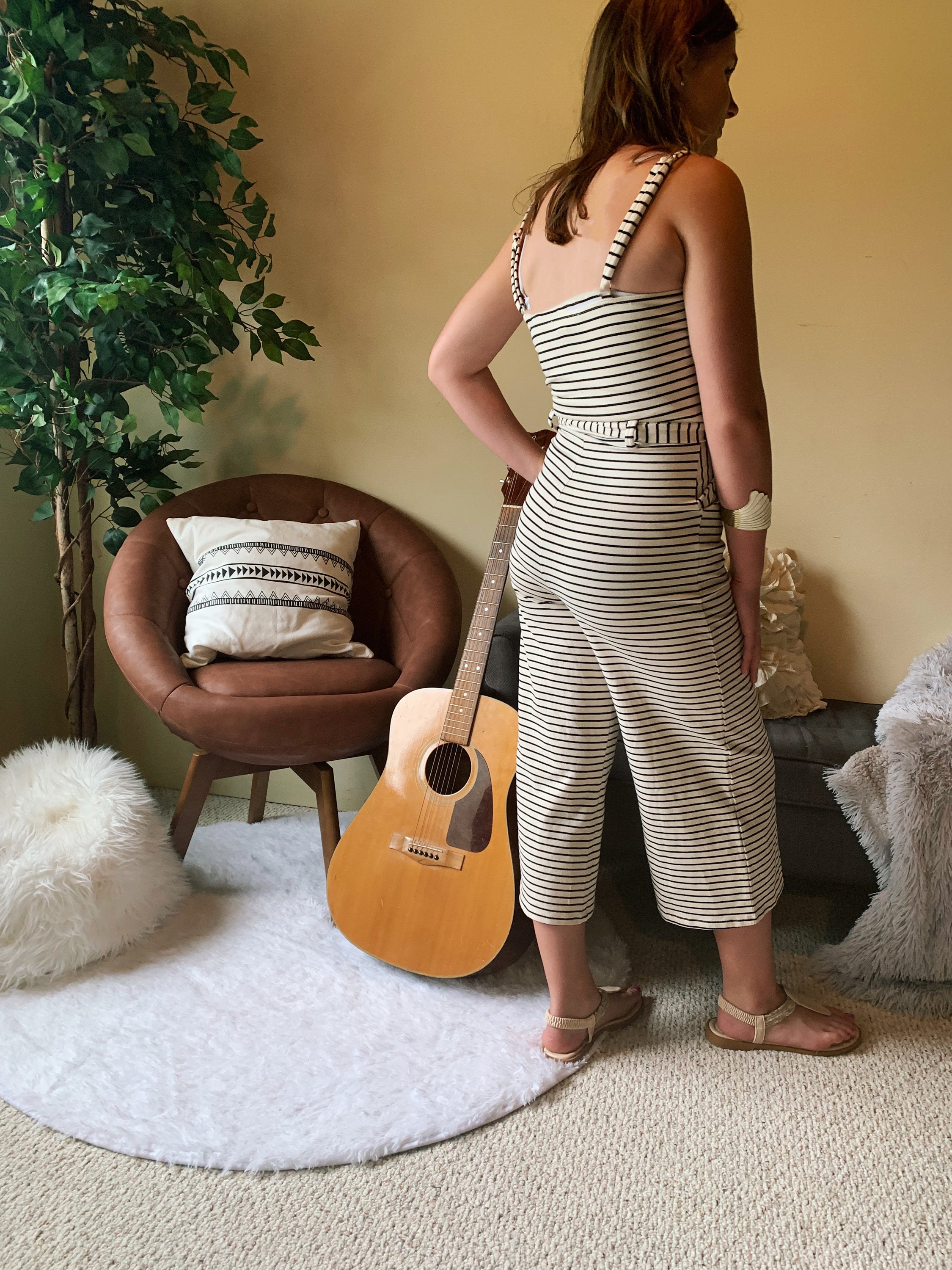 Black and White Striped Jumper | Pockets | Small - Etsy