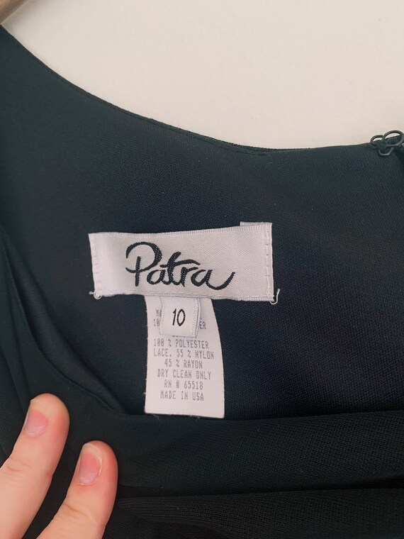 Vintage 2000s Patra Designer Black Chiffon Ruched Par… - Gem