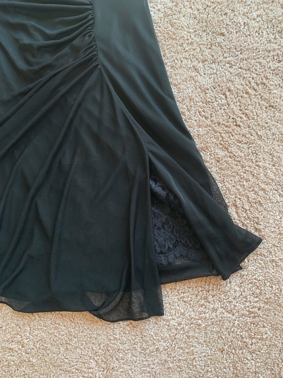 Vintage 2000s Patra Designer Black Chiffon Ruched Par… - Gem