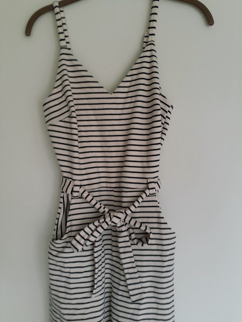 Black and White Striped Jumper Pockets Small - Etsy