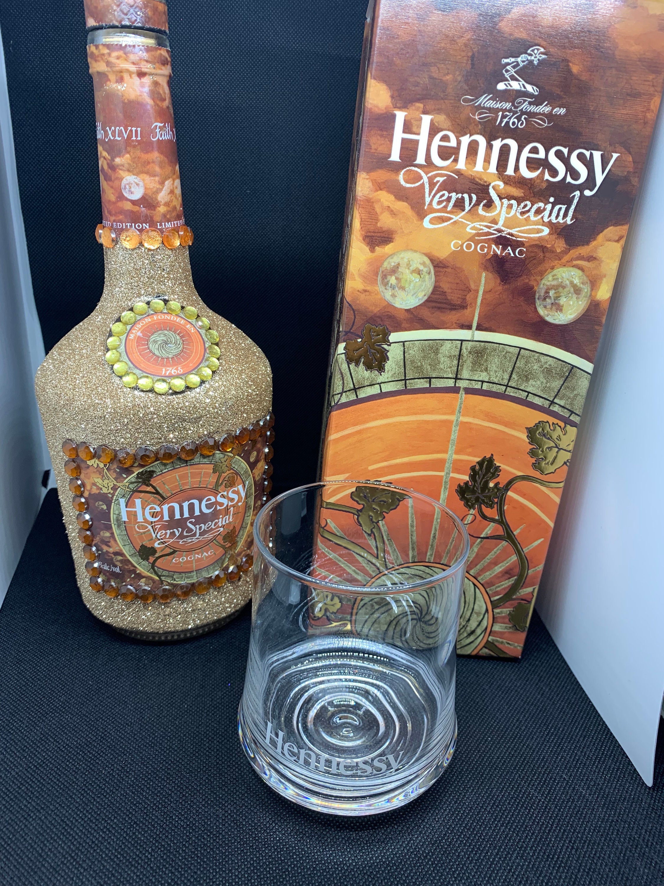 Bling Henny Bottle- Special Edition With Glass (empty) - Etsy