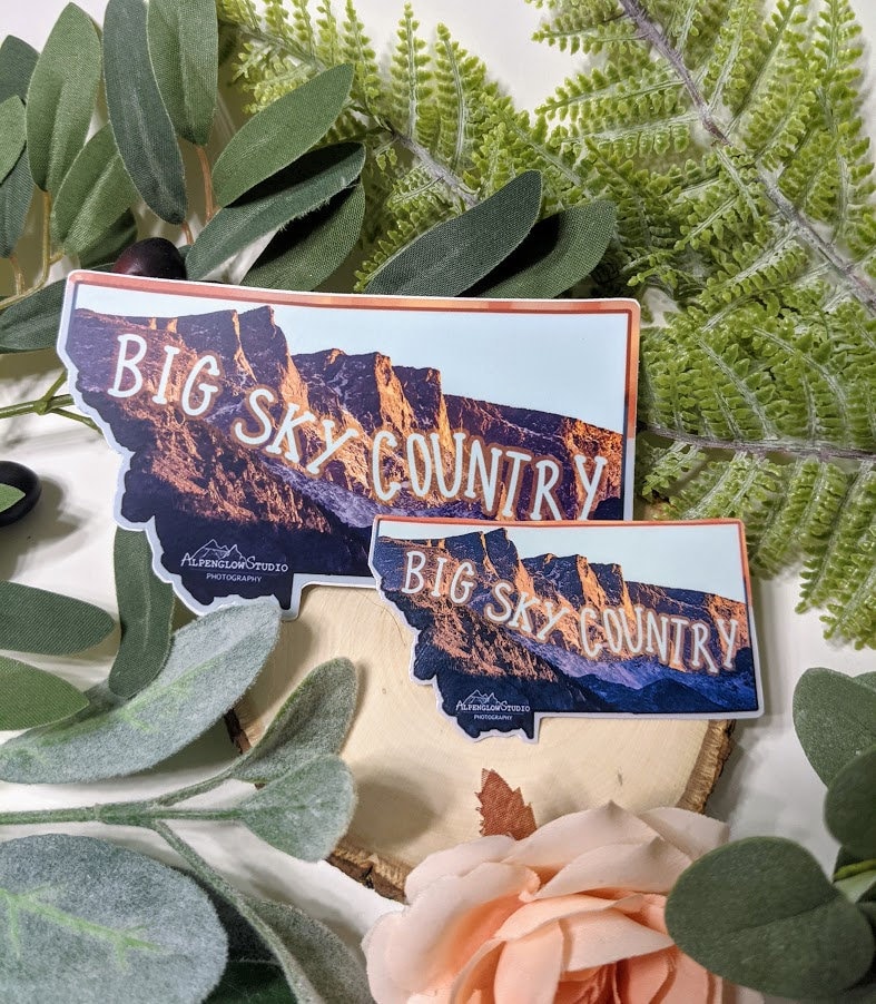 Big Sky Country Sticker || Beartooth Mountains, Montana || Vinyl High ...