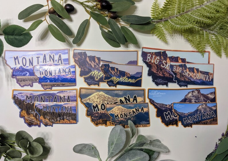 Montana State Sticker Set || 6 Stickers Big Sky Country || Laminated ...