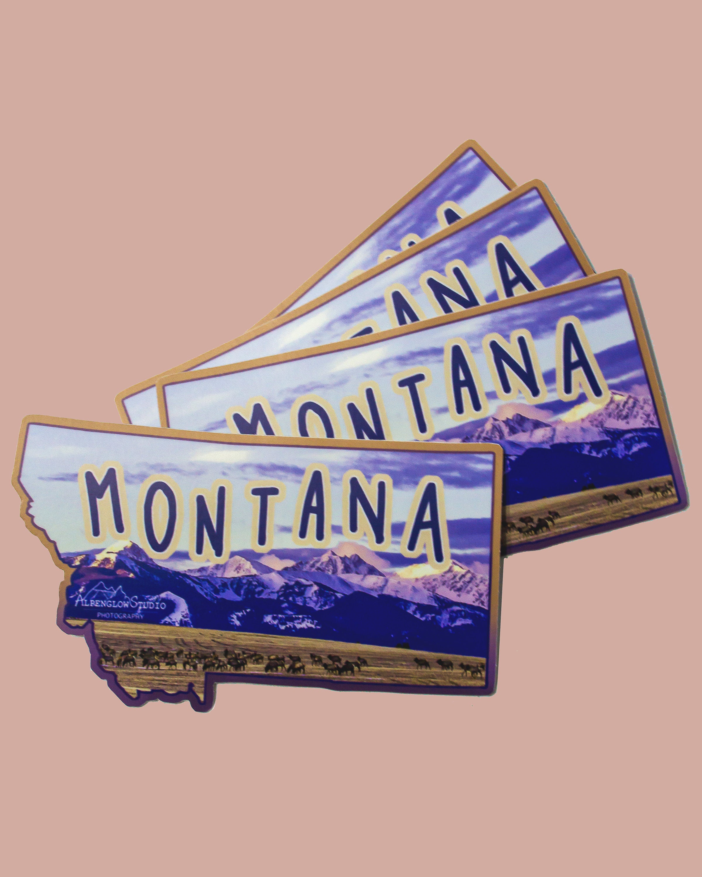 Montana State Sticker Beautiful Mountain Elk Scenery - Etsy