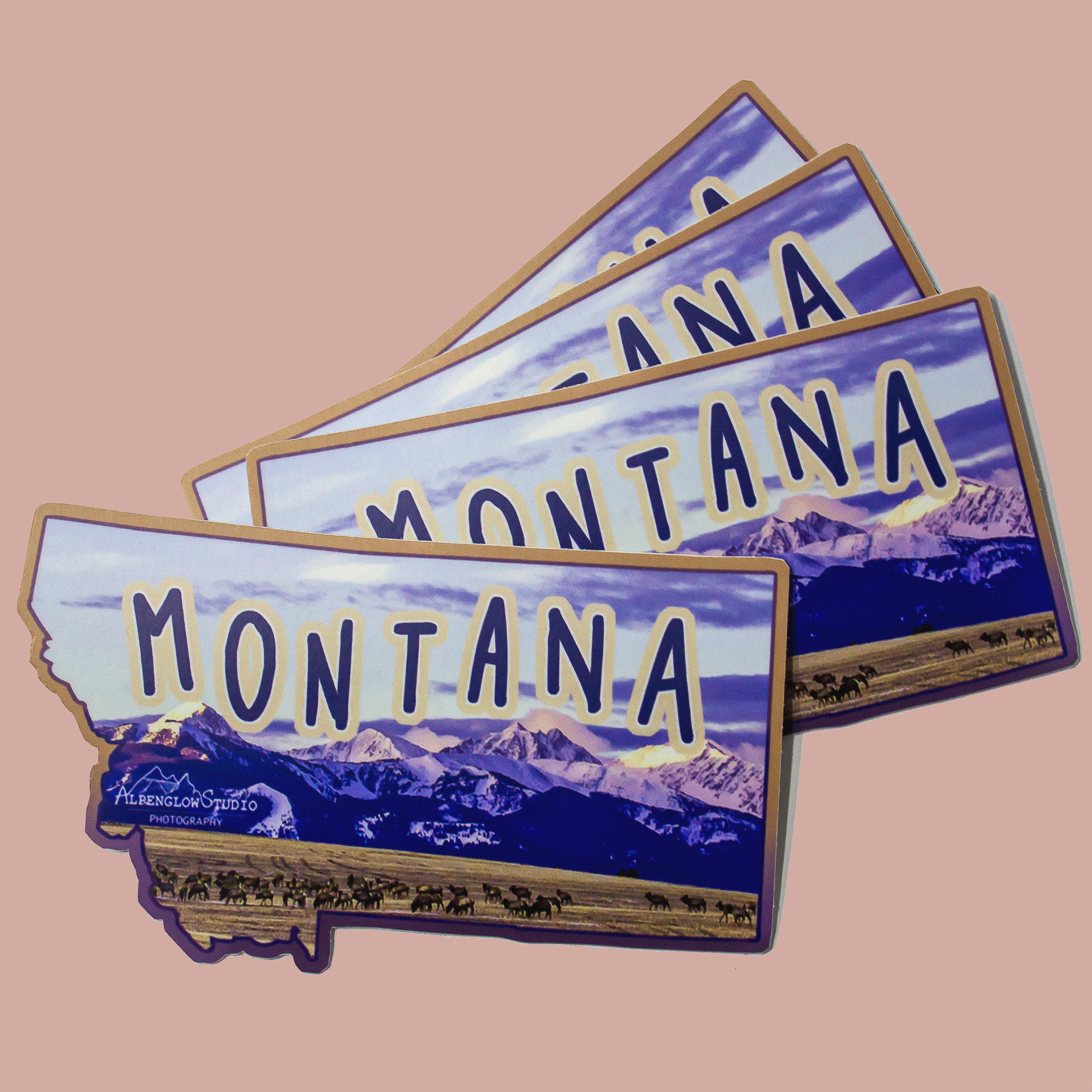 Montana State Sticker || Beautiful Mountain Elk Scenery | Vinyl High ...
