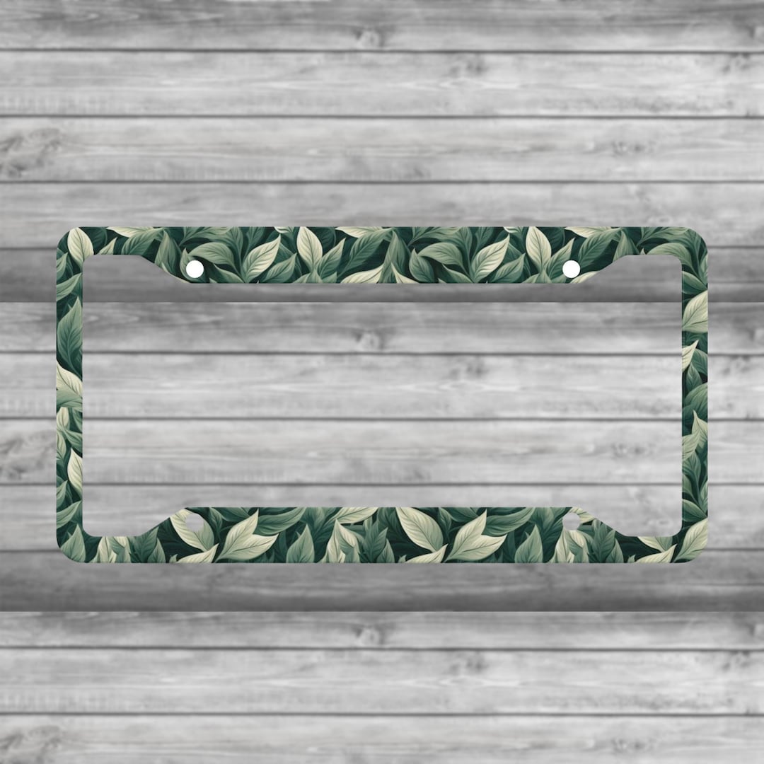 Green Leaf License Plate Frame Forest Outdoor Nature Lover - Etsy