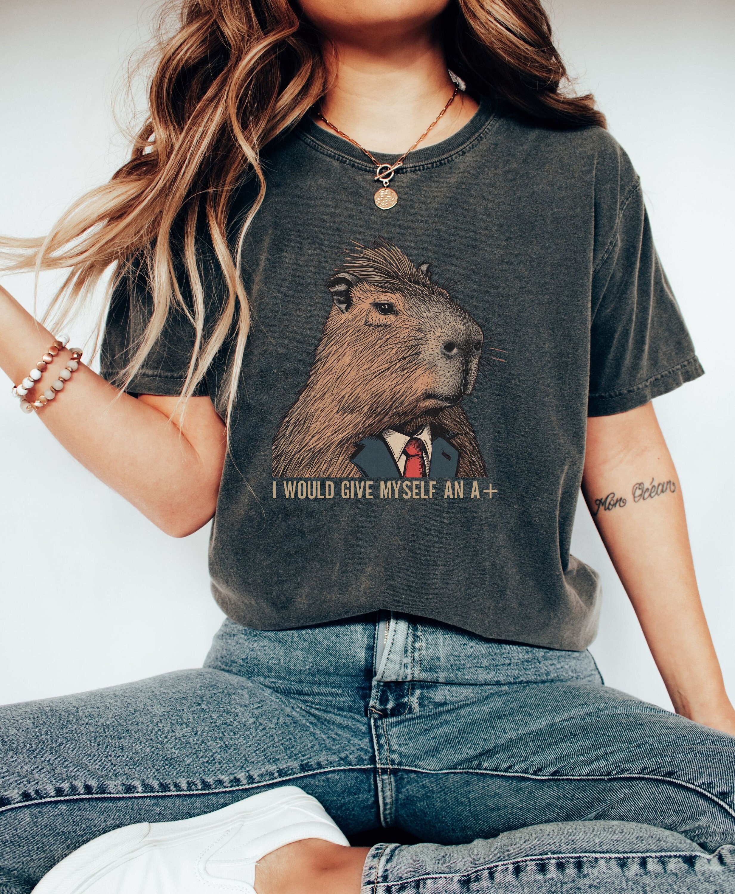 Funny Capybara Trump Comfort Colors T-shirt, Sarcastic Humor Novelty ...