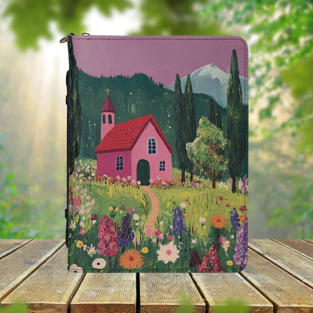 Church Cottagecore Floral PU Vegan Leather Bible Cover for Women, Bible ...