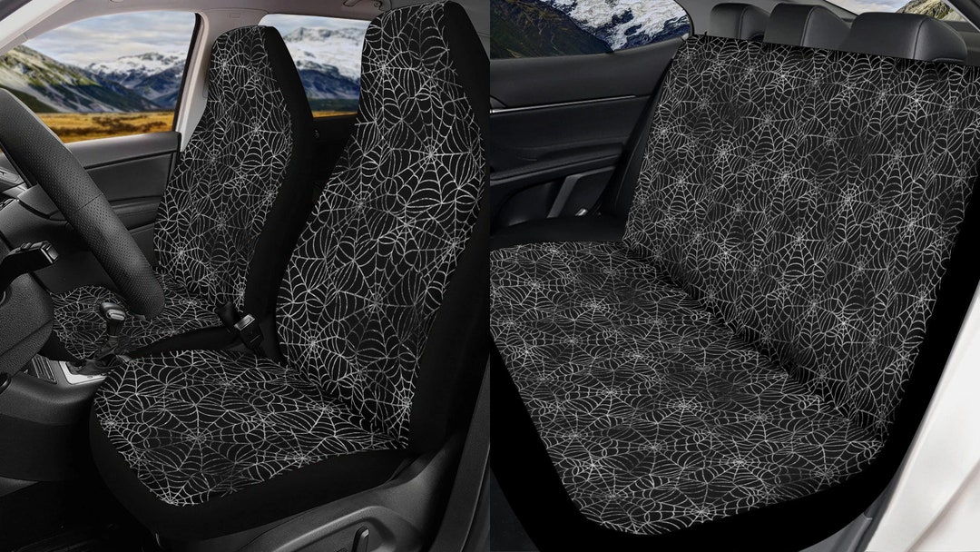 Dark Spider Webs Car Seat Covers Full Set, Spooky Halloween Front and ...
