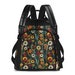 Cottagecore Flower PU Vegan Leather Anti Theft Backpack, Safe Backpack ...