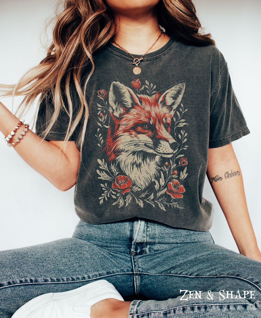 Retro Wild Fox Shirt, Vintage Fox T-shirt, Woodland Wildlife Tee ...