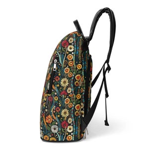 Cottagecore Flower PU Vegan Leather Anti Theft Backpack, Safe Backpack ...