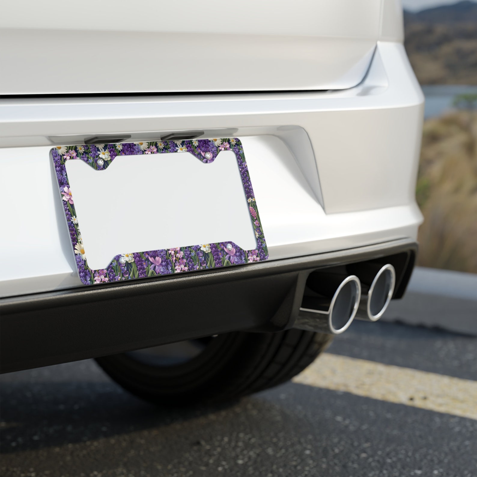 Cottagecore Lavender and Wildflowers Car Metal License Plate Frame ...