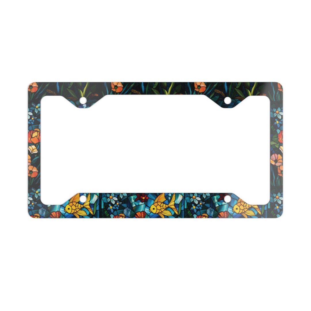 Underwater Sea Floral Car Metal License Plate Frame, Aesthetic ...