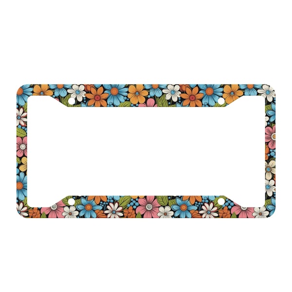 Floral License Plate - Etsy
