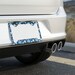 Blue Boho Floral Car Metal License Plate Frame, Groovy Hippie Flower ...