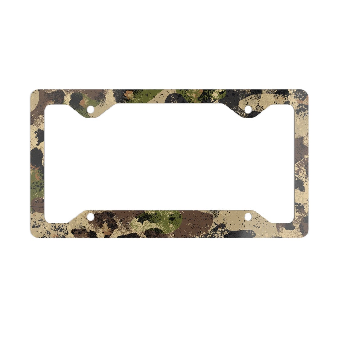 Camo Print Car Metal License Plate Frame, Hunting License Plate Holder ...