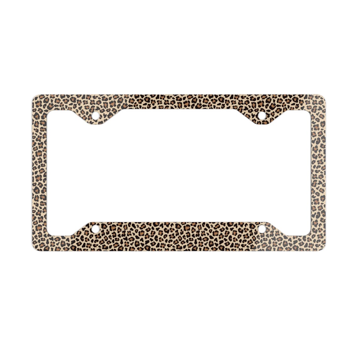 Leopard Print Car Metal License Plate Frame, Cheetah Pattern License ...