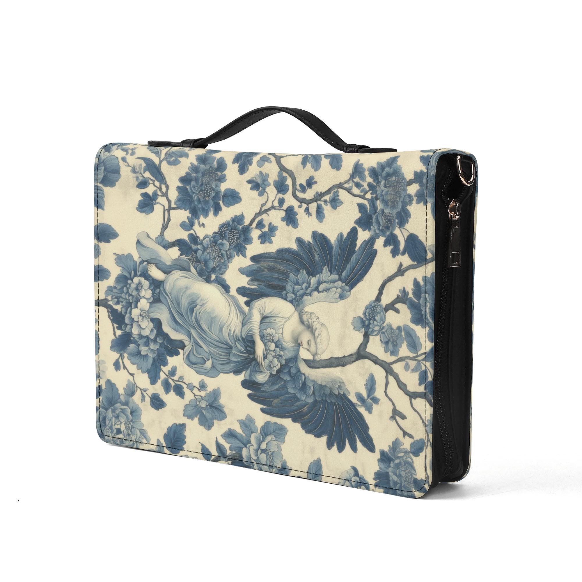 Chinoiserie Angel PU Vegan Leather Bible Book Cover With Zipper ...
