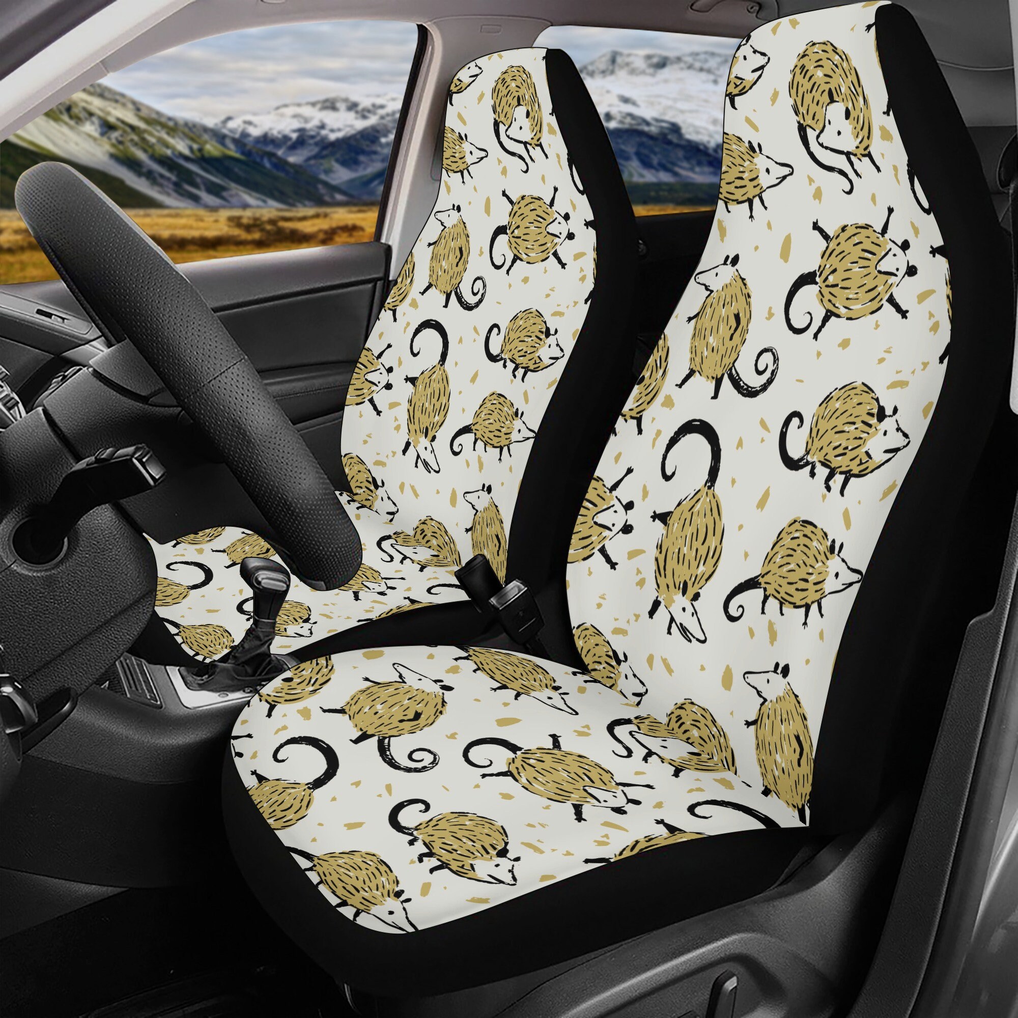 Opossum Car Seat Covers Full Set, Cute Possums Animal Seat Covers for ...