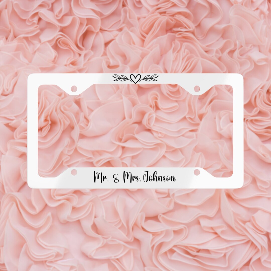 Personalized Wedding Car Metal License Plate Frame, Customized Name Mr ...