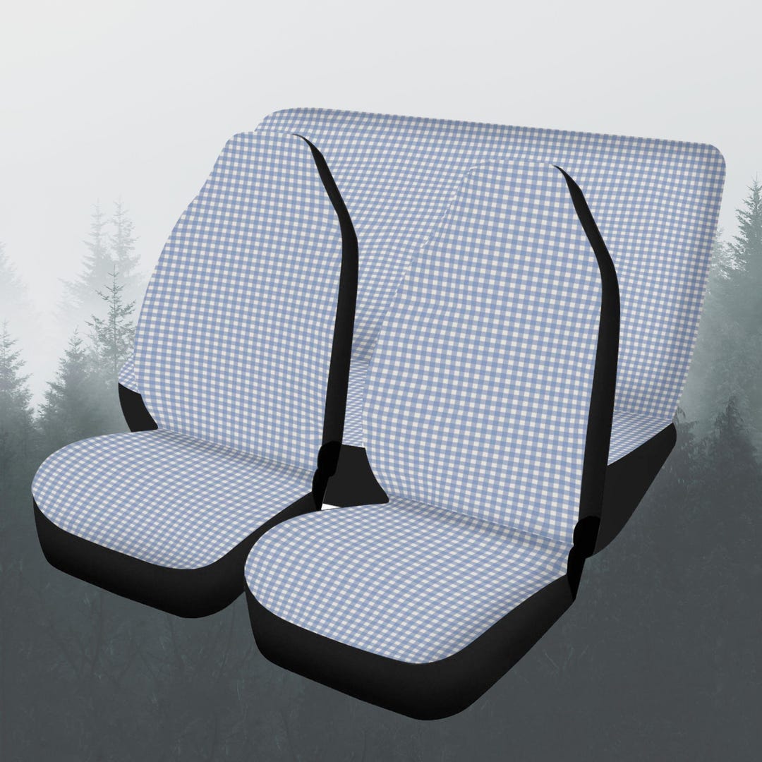 Summer Gingham Car Seat Covers Full Set, Checkered Front and Back Seat ...