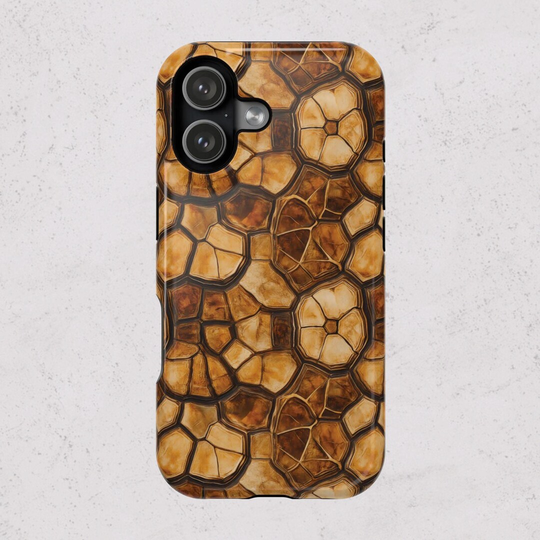 Tortoise Shell Print Magsafe iPhone Case, Animal Pattern Phone ...