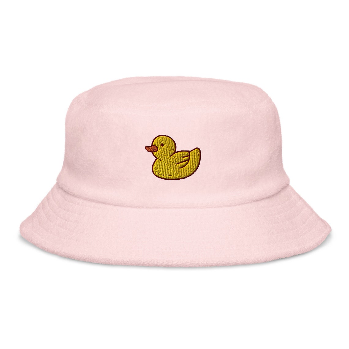 Yellow Duck Embroidered Terry Cloth Bucket Hat Toy Rubber - Etsy
