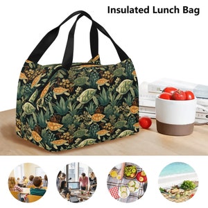 Sea Turtle Portable Insulated Lunch Bag, Turtle Cottagecore Cooler Tote ...