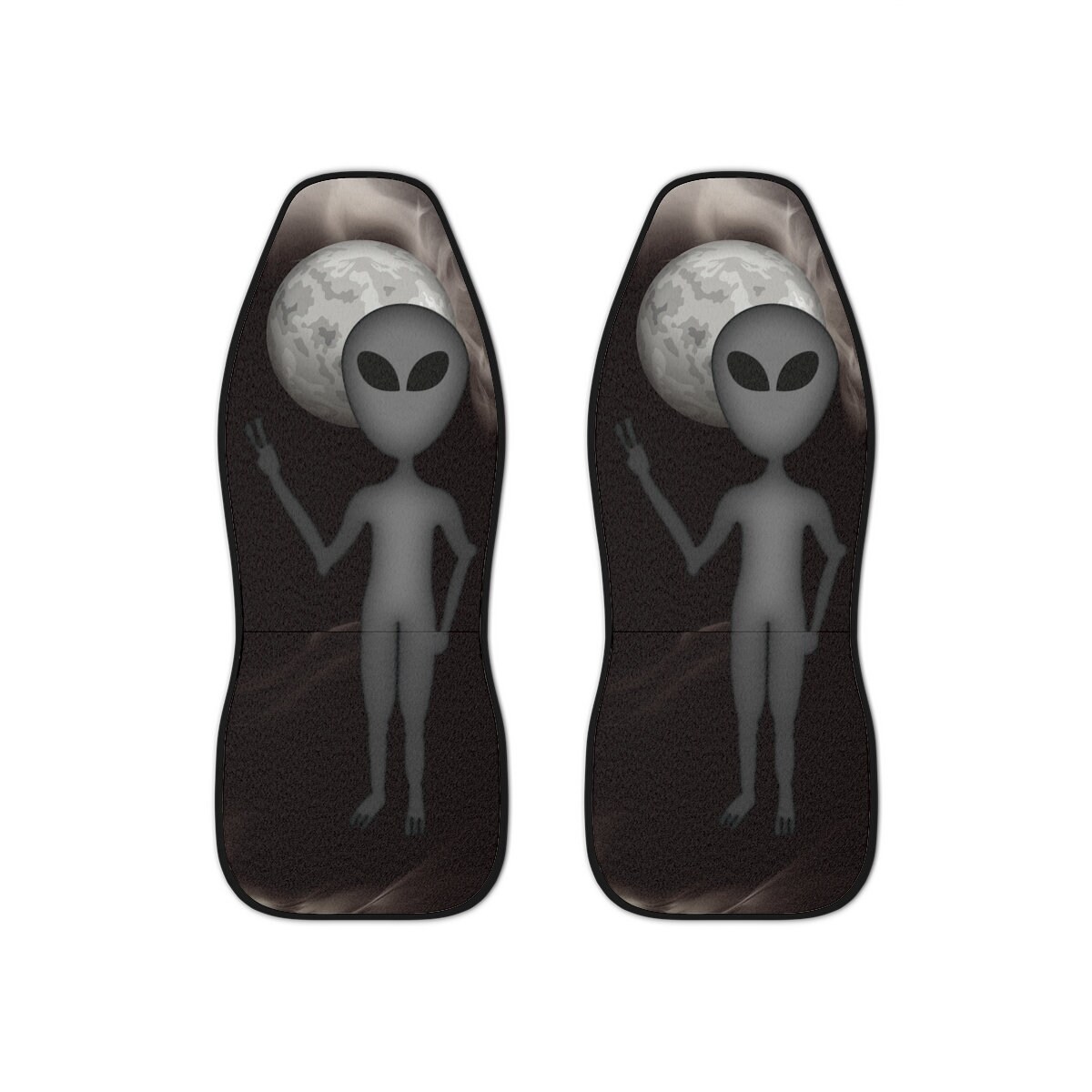 Spooky Alien Galaxy Set Of Two Front Car Seat Covers, UFO Space Mystery ...