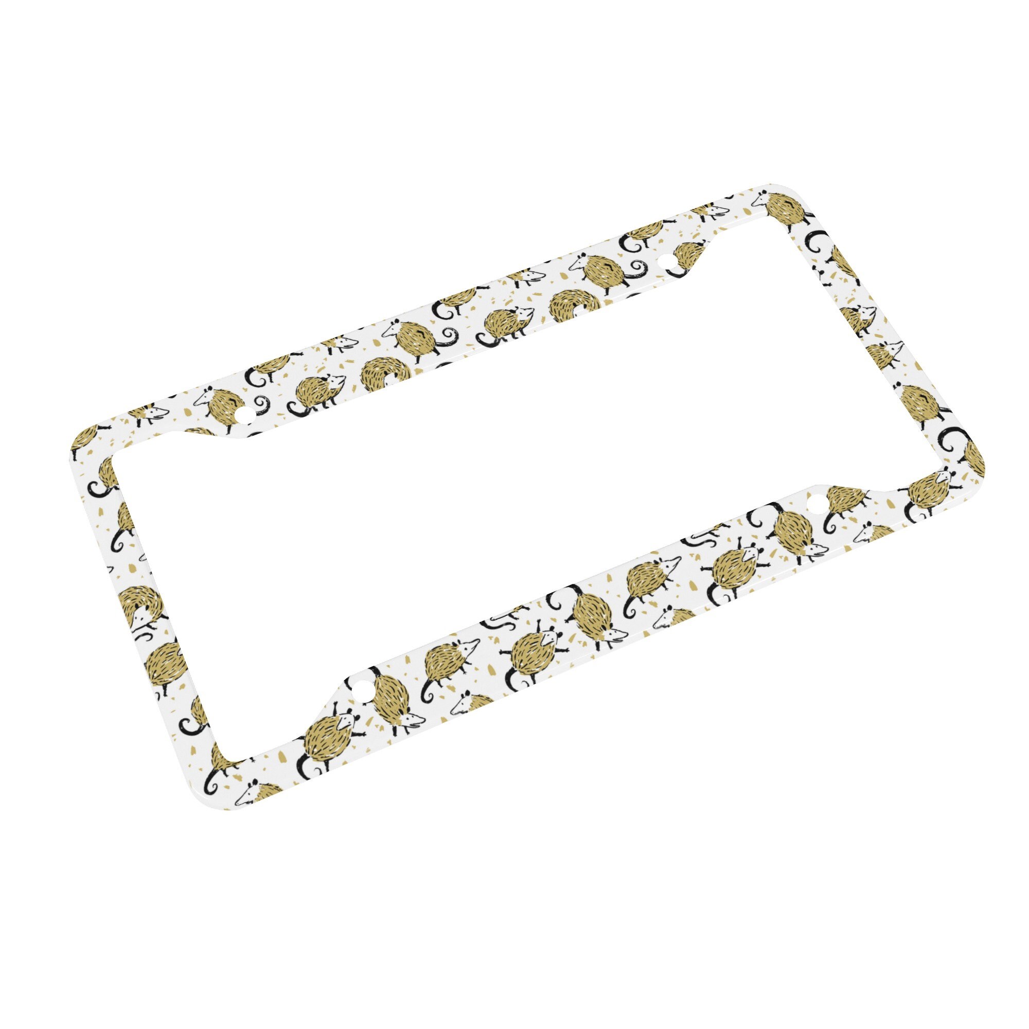 Possum Car Metal License Plate Frame, Cute Opossums Animal License ...