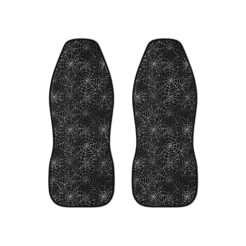 Dark Spider Webs Set of Two Front Car Seat Covers, Spooky Halloween Car ...