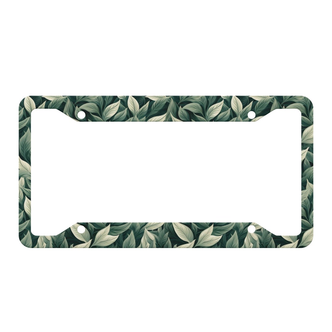 Green Leaf License Plate Frame, Forest Outdoor Nature Lover Car License ...