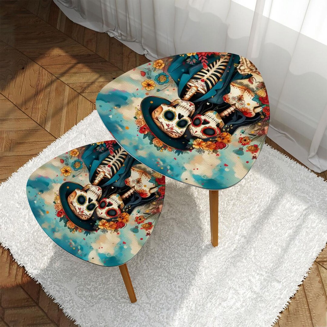 Gothic Skeleton Nesting Tables Set of 2, Bride and Groom Skeleton ...