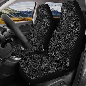 Dark Spider Webs Car Seat Covers Full Set, Spooky Halloween Front and ...