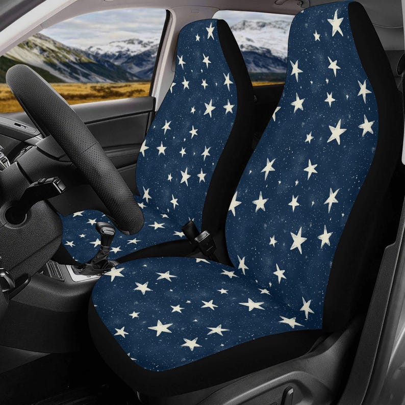 Starry Sky Seat Covers Full Set, Midnight Star Front and Back Seat ...