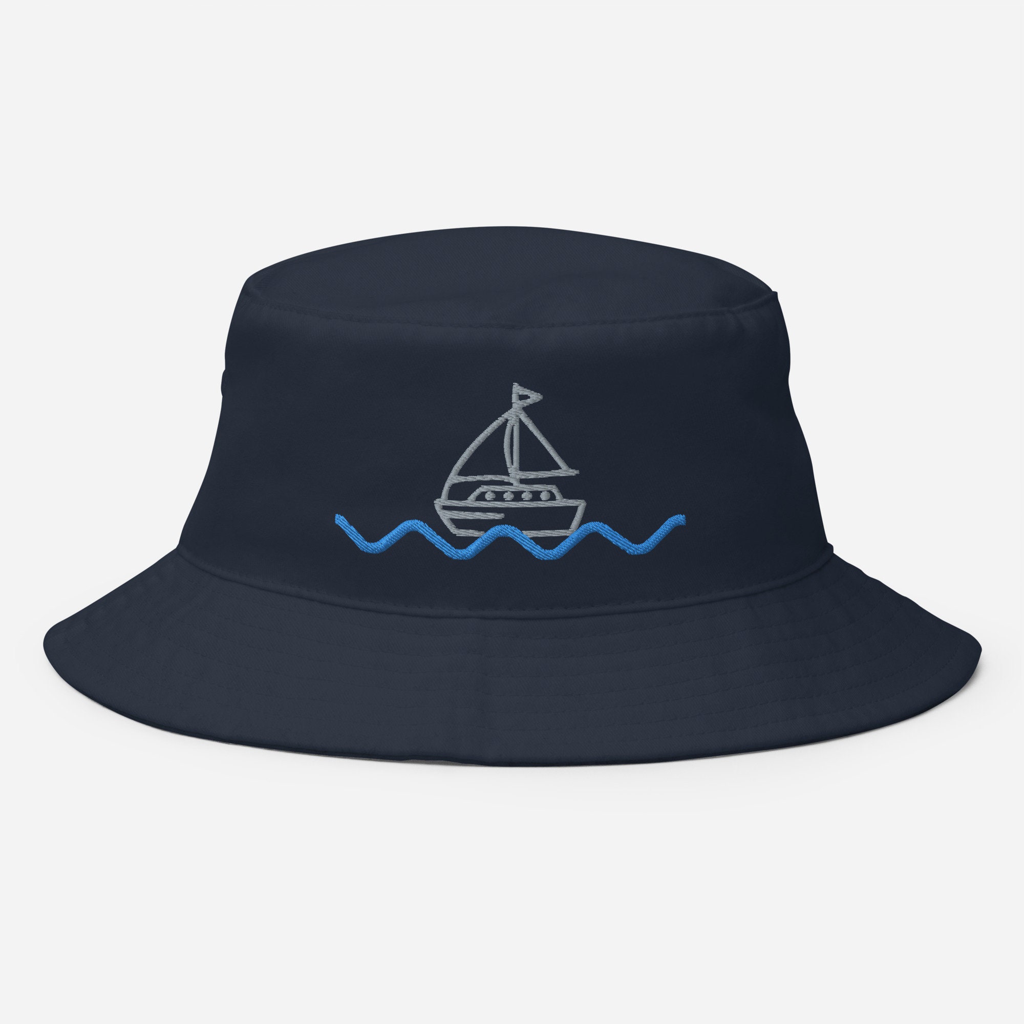 Ocean Yacht Embroidered Bucket Hat, Sailing Boat Baseball Cap, Cruise ...