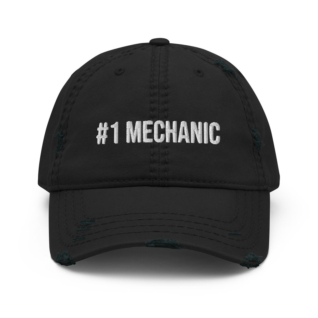 Number 1 Mechanic Embroidered Distressed Dad Hat, Gift for Mechanics - Etsy