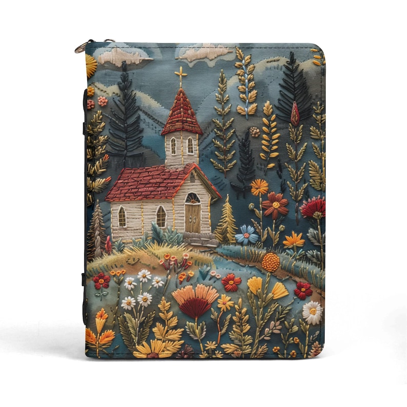Church Cottagecore PU Vegan Leather Bible Cover, Wildflowers Floral ...