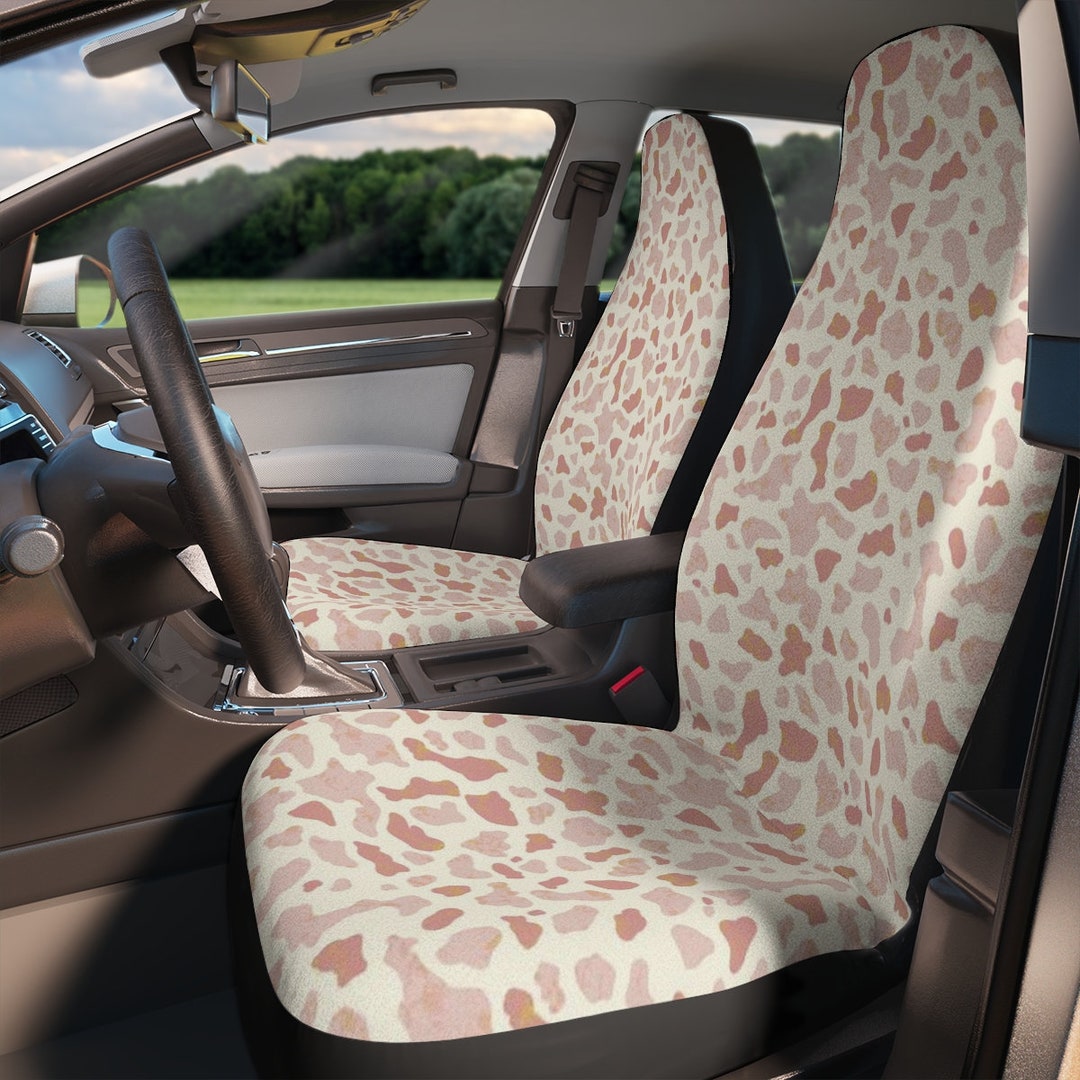 Milky Brown Cow Print Set of Two Front Car Seat Covers Cow - Etsy