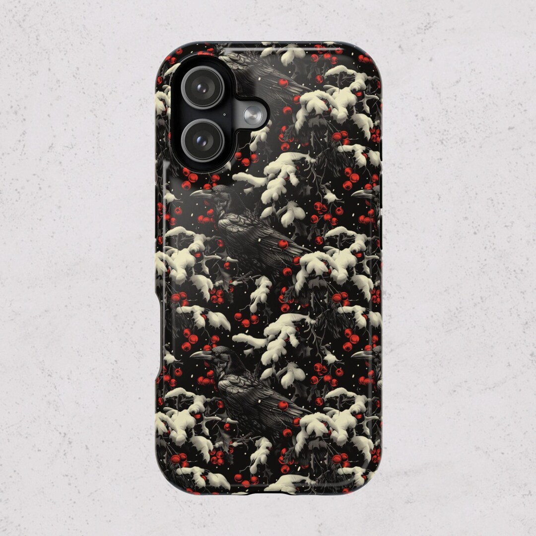 Gothic Raven Bird Magsafe iPhone Cases, Crow Bird Lover Phone ...