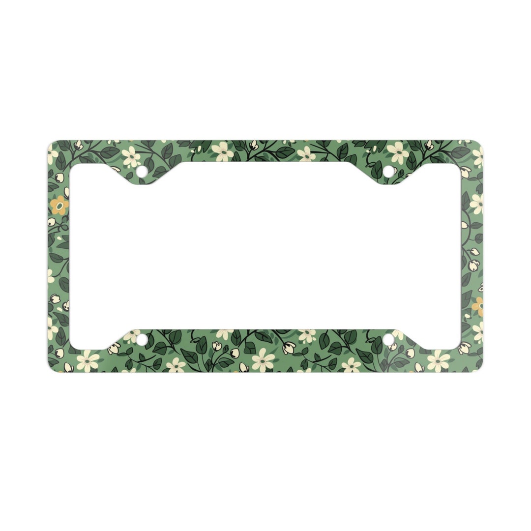 Cottagecore Forest Flower Car Metal License Plate Frame, Hippie Floral ...
