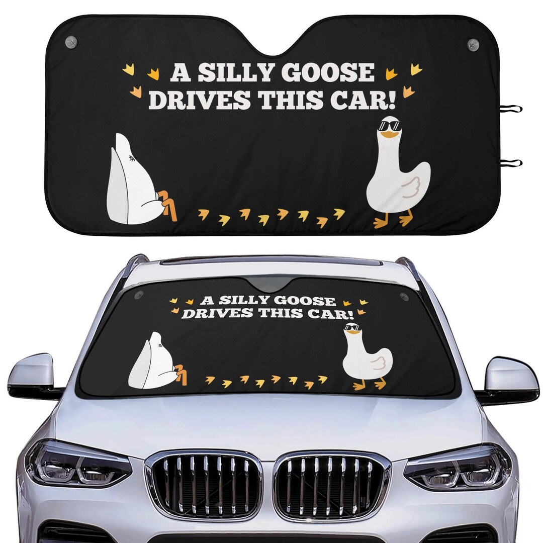 Silly Goose Car Auto Sun Shade, Funny Windshield Sunshade, Car Decor ...